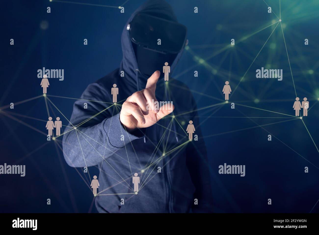 Hacker coding virus ransomware using laptops and computers. Cyber attack, system breaking and ...