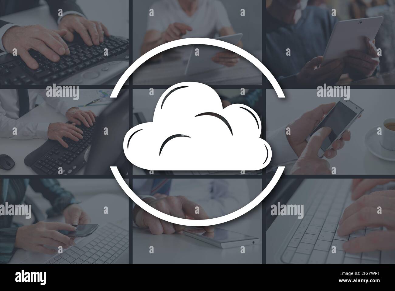 Cloud concept illustrated by pictures on background Stock Photo - Alamy