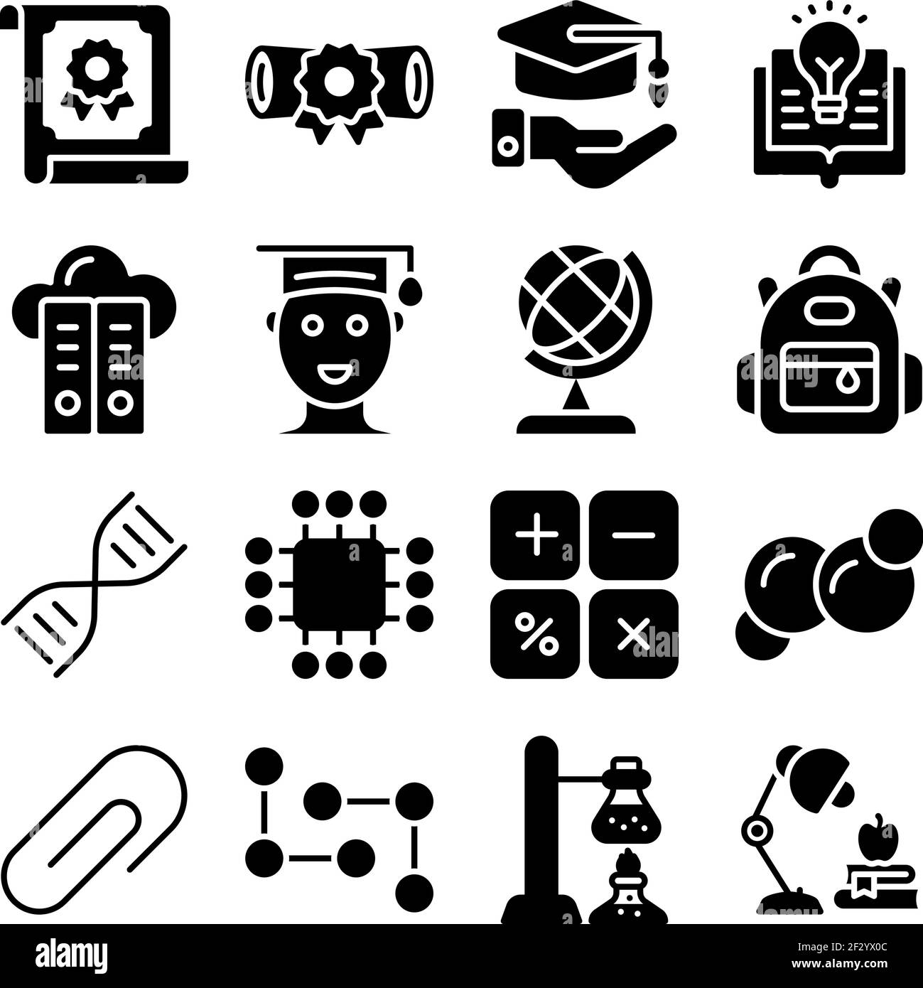 Pack of Education and Knowledge Solid Icons Stock Vector Image & Art ...