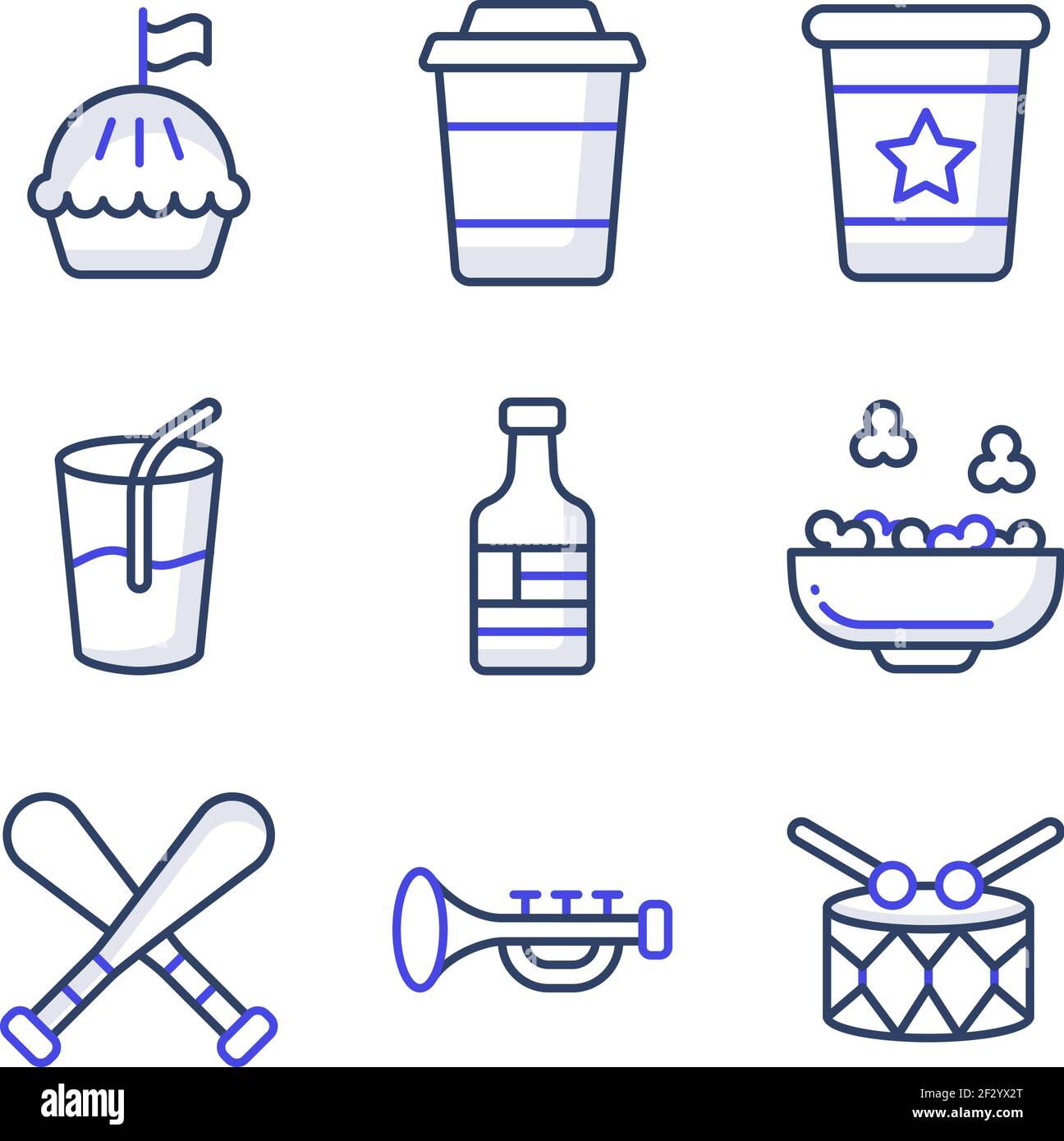 Pack of Food and Music Icons Stock Vector Image & Art - Alamy