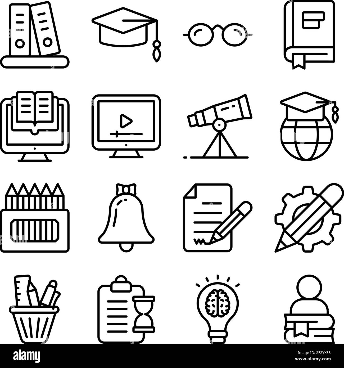 Pack of Learning Linear Icons Stock Vector Image & Art - Alamy
