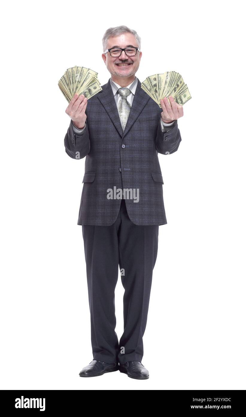 happy man with money bills pointing at you Stock Photo - Alamy