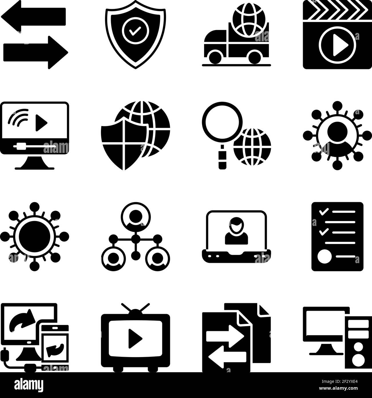Data Transfer and Networking Solid Icons Stock Vector Image & Art - Alamy