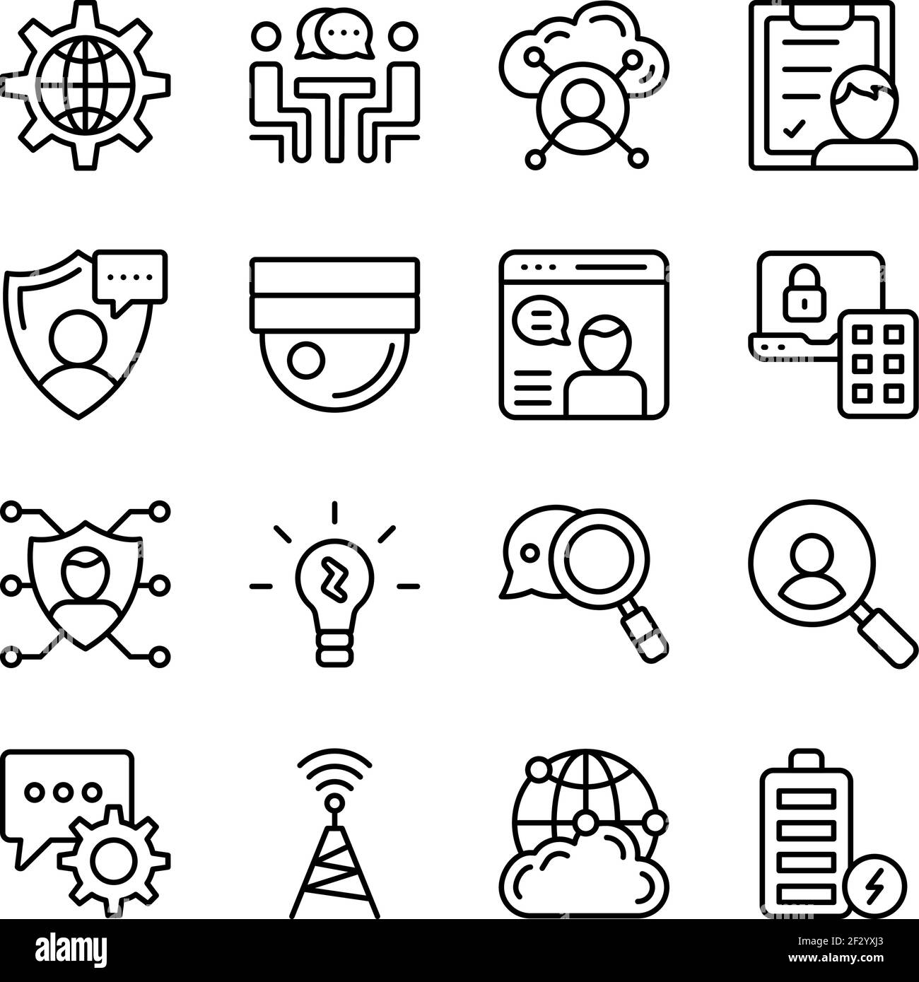 Pack of Networking Linear Icons Stock Vector Image & Art - Alamy