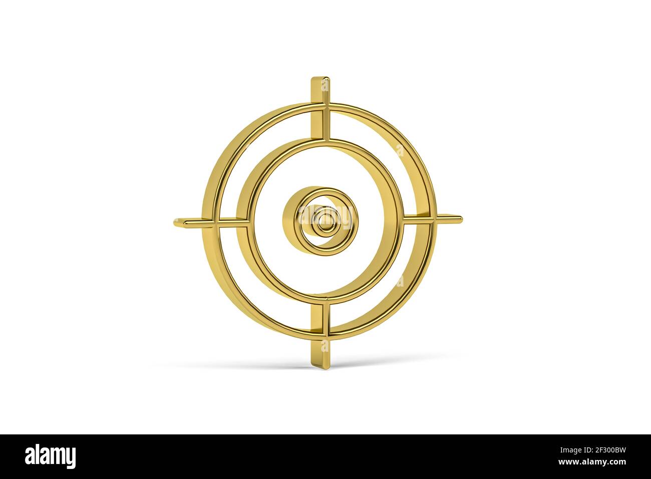 Golden 3d target icon isolated on white background - 3D render Stock ...