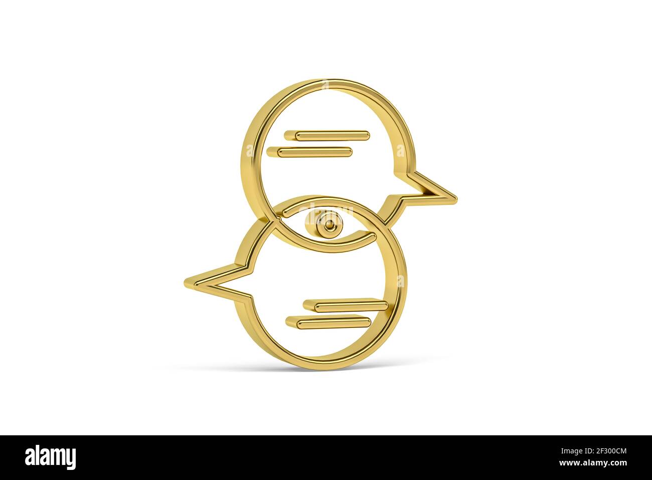 Golden 3d chat icon isolated on white background - 3D render Stock ...