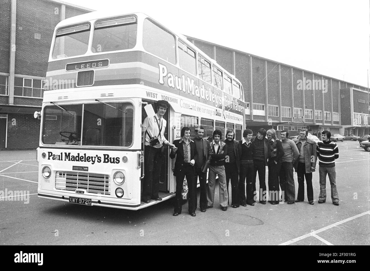 Paul Madeley and pals celebrate the opening of his colour centre Stock ...