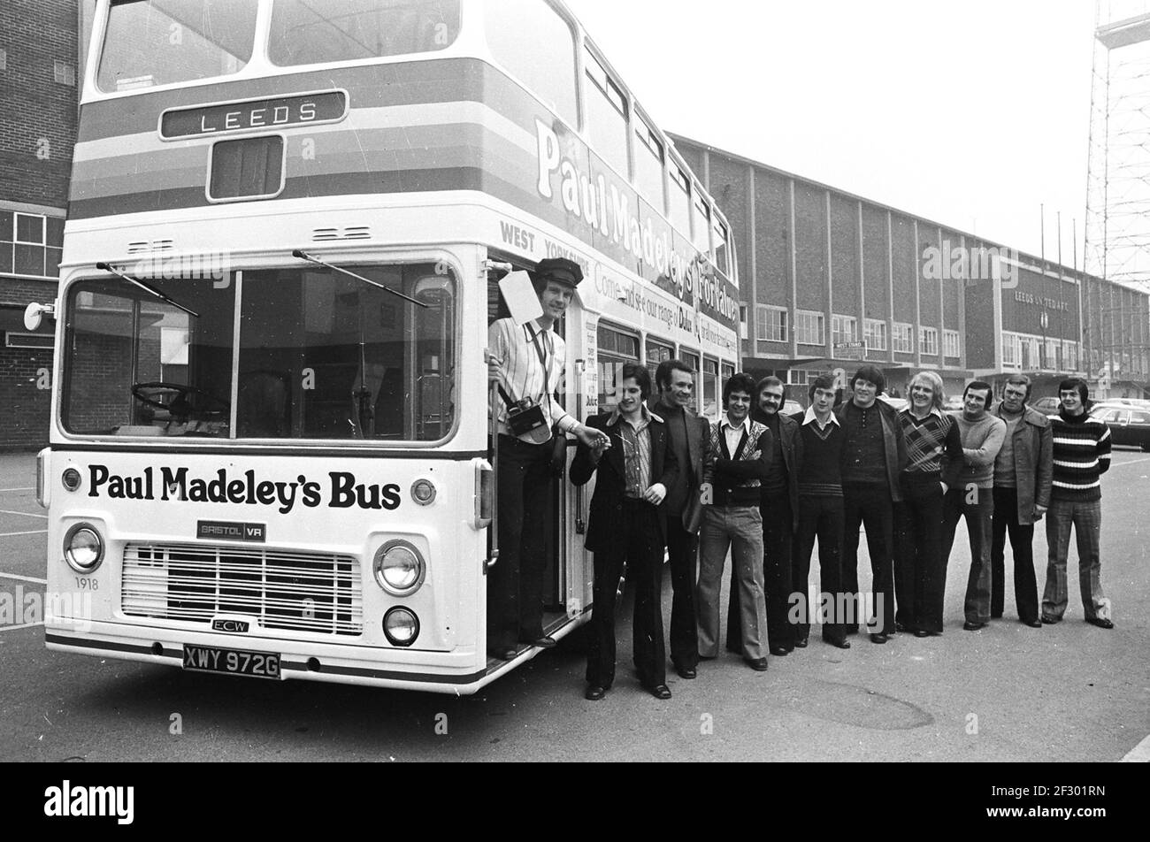 Paul Madeley and pals celebrate the opening of his colour centre Stock ...