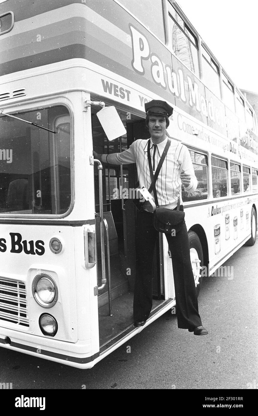 Paul Madeley and pals celebrate the opening of his colour centre Stock ...
