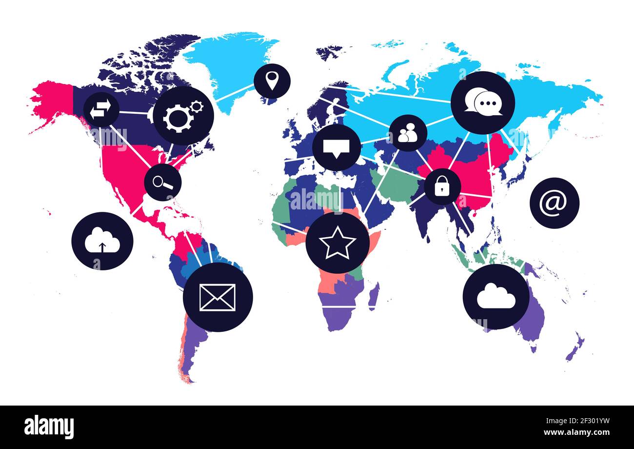 world map infographic Stock Photo - Alamy