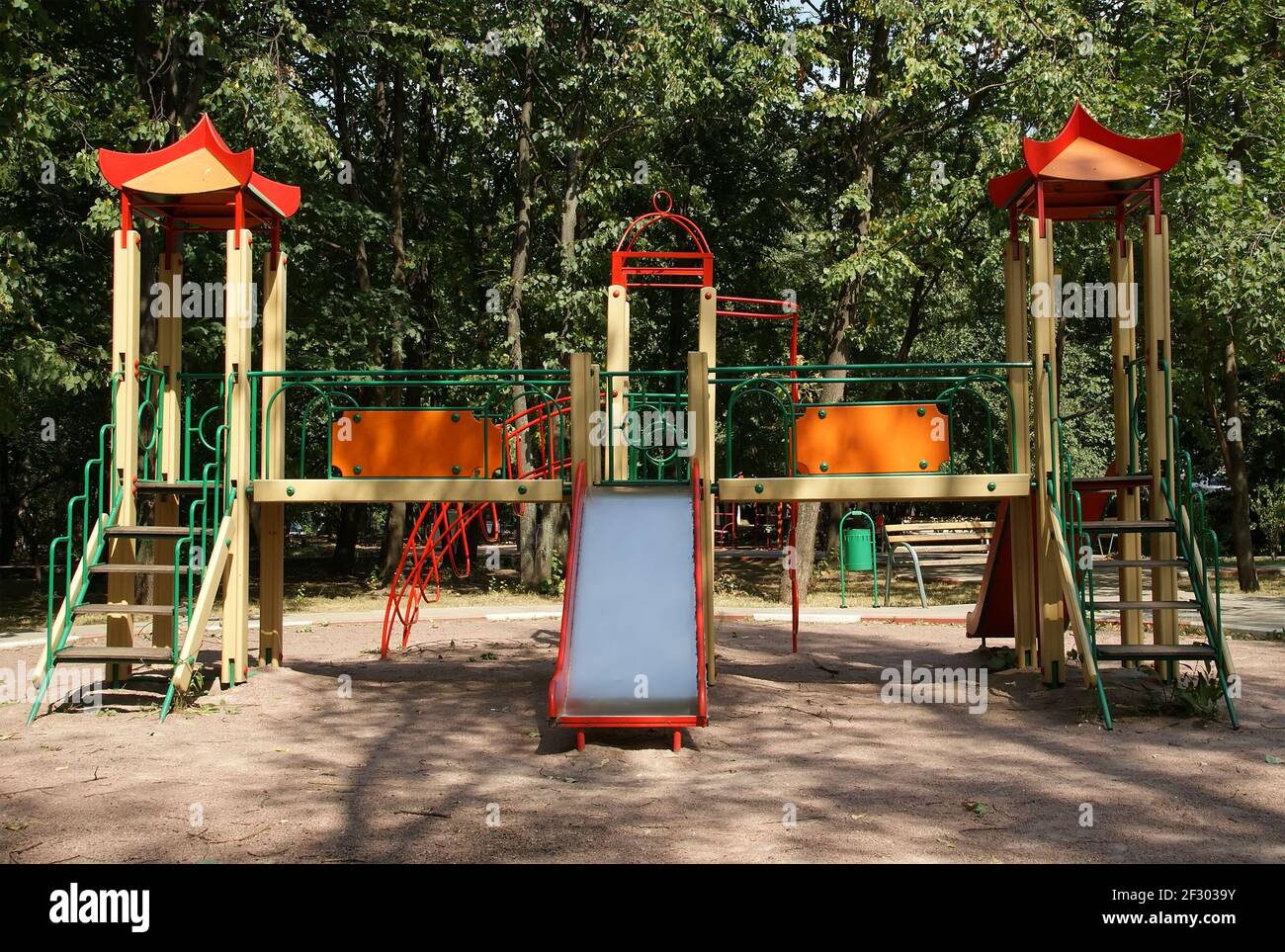 A colorful playground in a park. Moscow, Russia Stock Photo - Alamy