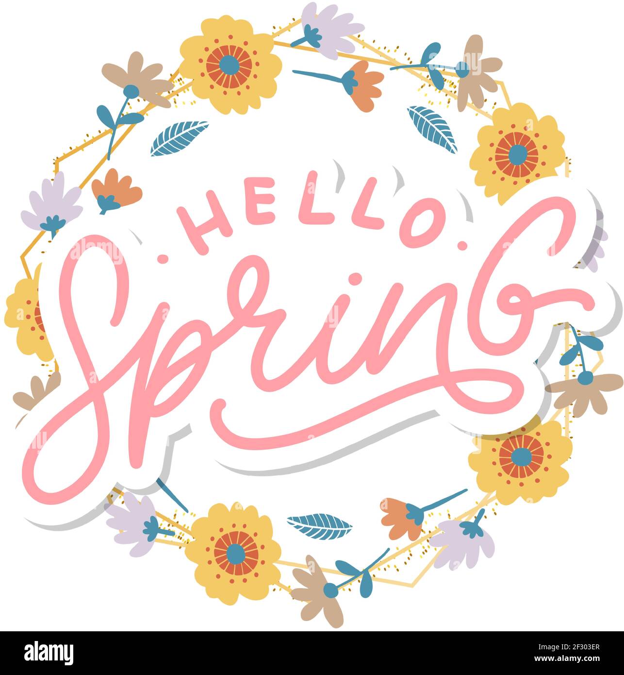 Hello Spring Flowers Text Background Stock Vector Image & Art - Alamy