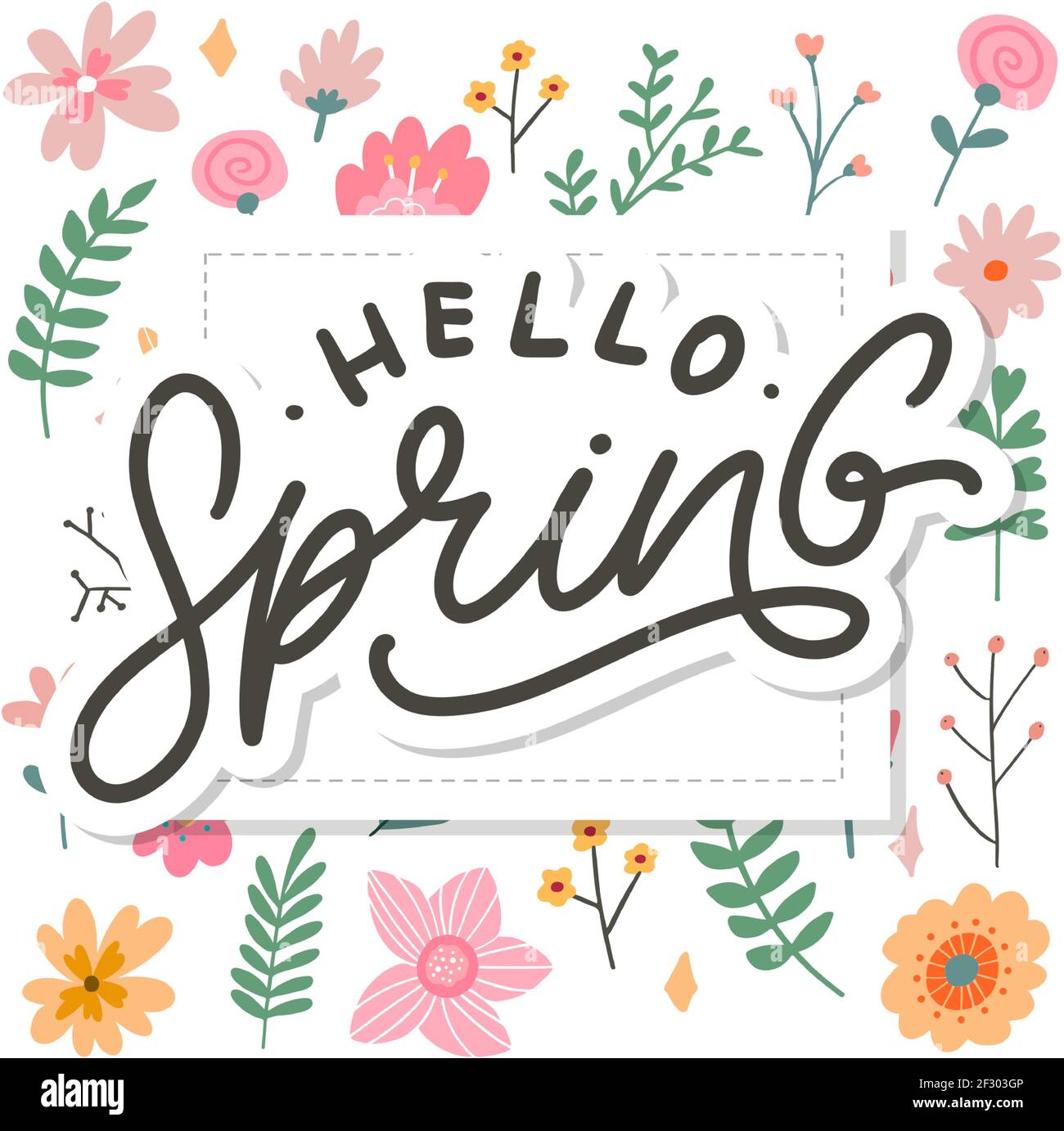 Hello april spring season Cut Out Stock Images & Pictures - Alamy