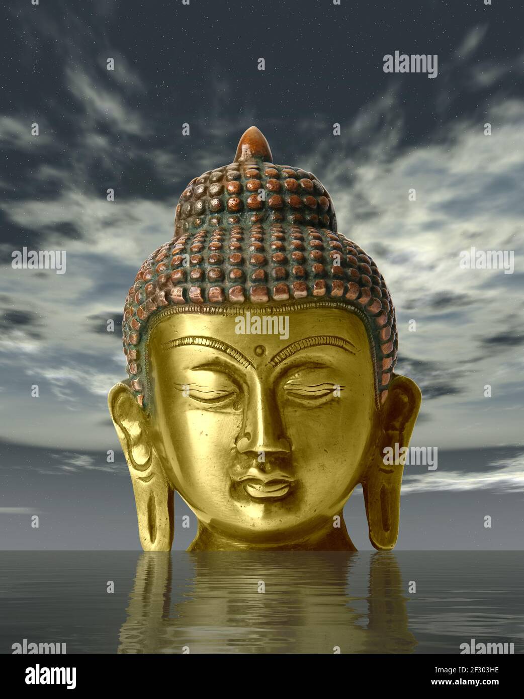 Buddha statue on a white background Stock Photo - Alamy