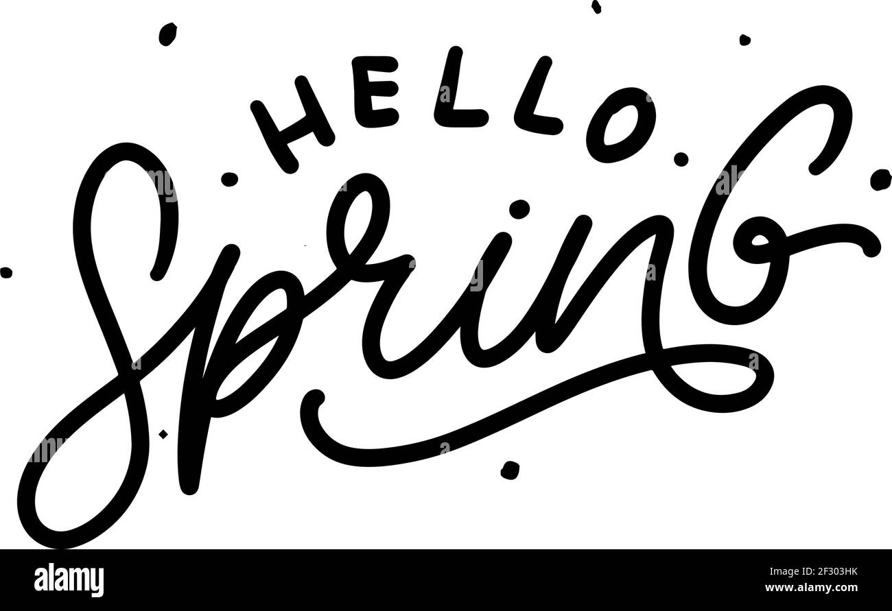 Hello spring card design Black and White Stock Photos & Images - Alamy