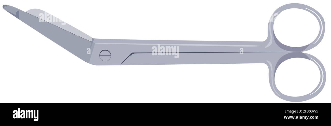 An illustration of surgical scissors on an isolated background Stock ...