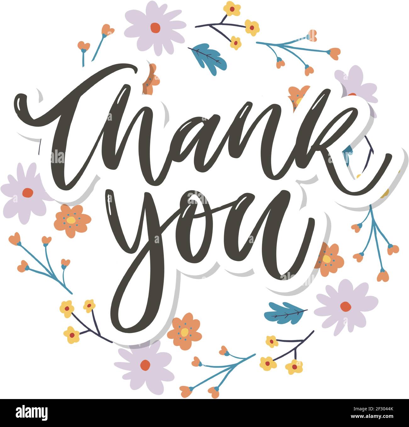 Cute Thank You Script Card Stock Vector Image & Art - Alamy