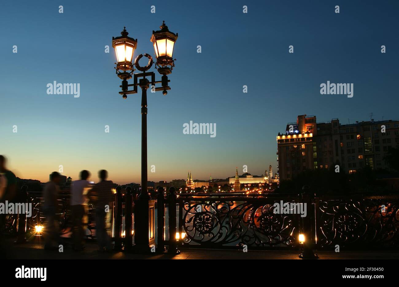 Street light near the Christ the Savior Cathedral, Moscow, Russia Stock ...