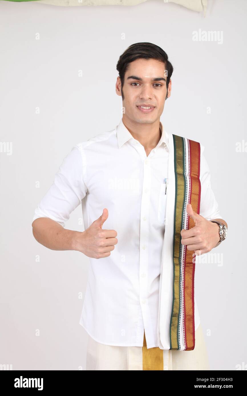 Young man wearing red gamcha hi-res stock photography and images - Alamy