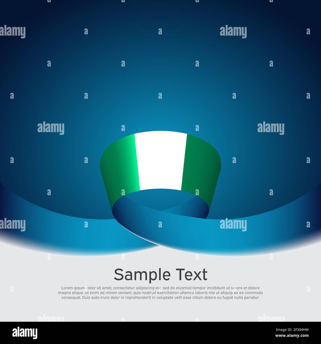Nigeria flag on a blue white background. Vector banner design, nigeria ...