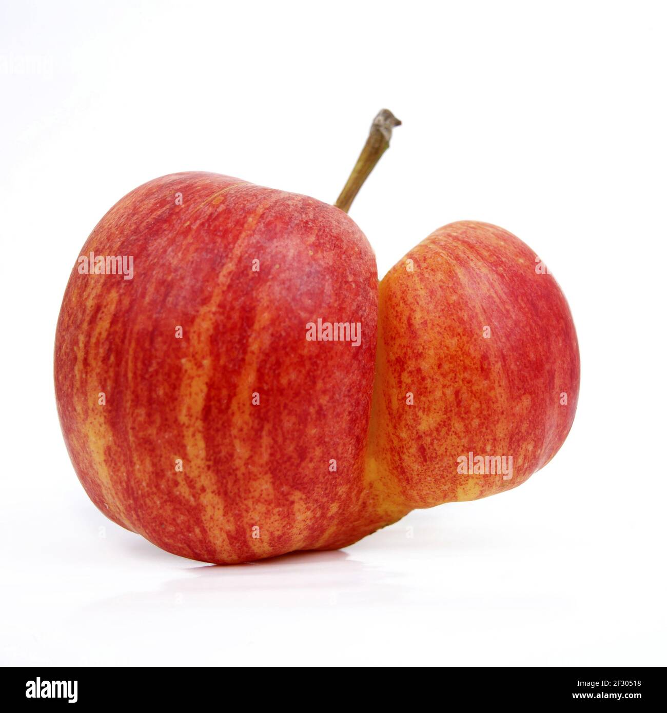 A deformed red apple isolated on a white background Stock Photo - Alamy