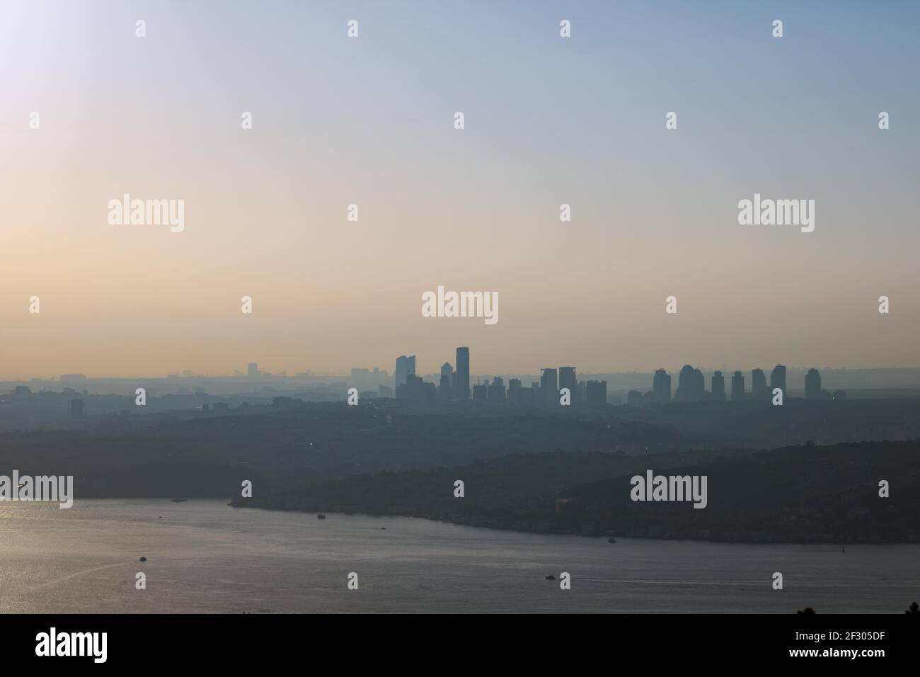 Istanbul Strait and Cityscape of Istanbul from Beykoz. North of ...