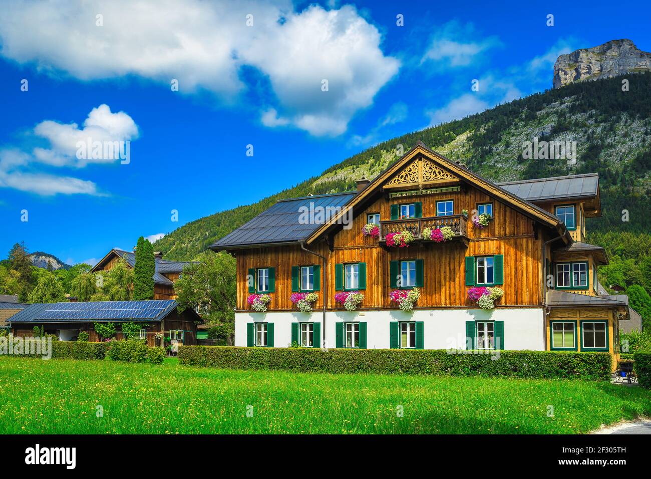 Traditional wooden alpine house hi-res stock photography and images - Alamy