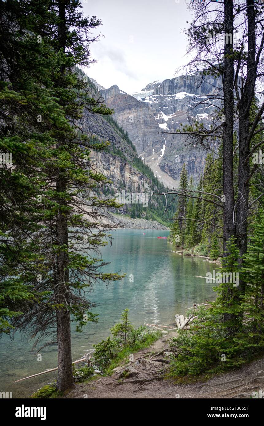 view of Moraine Lake, near Lake Louise, Alberta, Canada in Banff National Park Stock Photo - Alamy