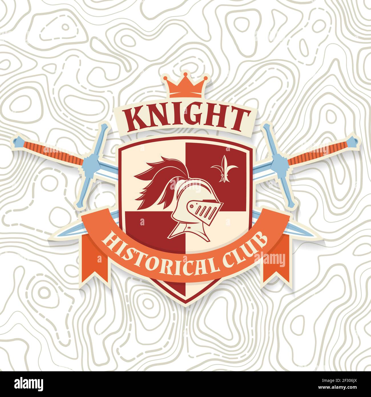 Knight historical club badge design. Vector illustration Concept for ...