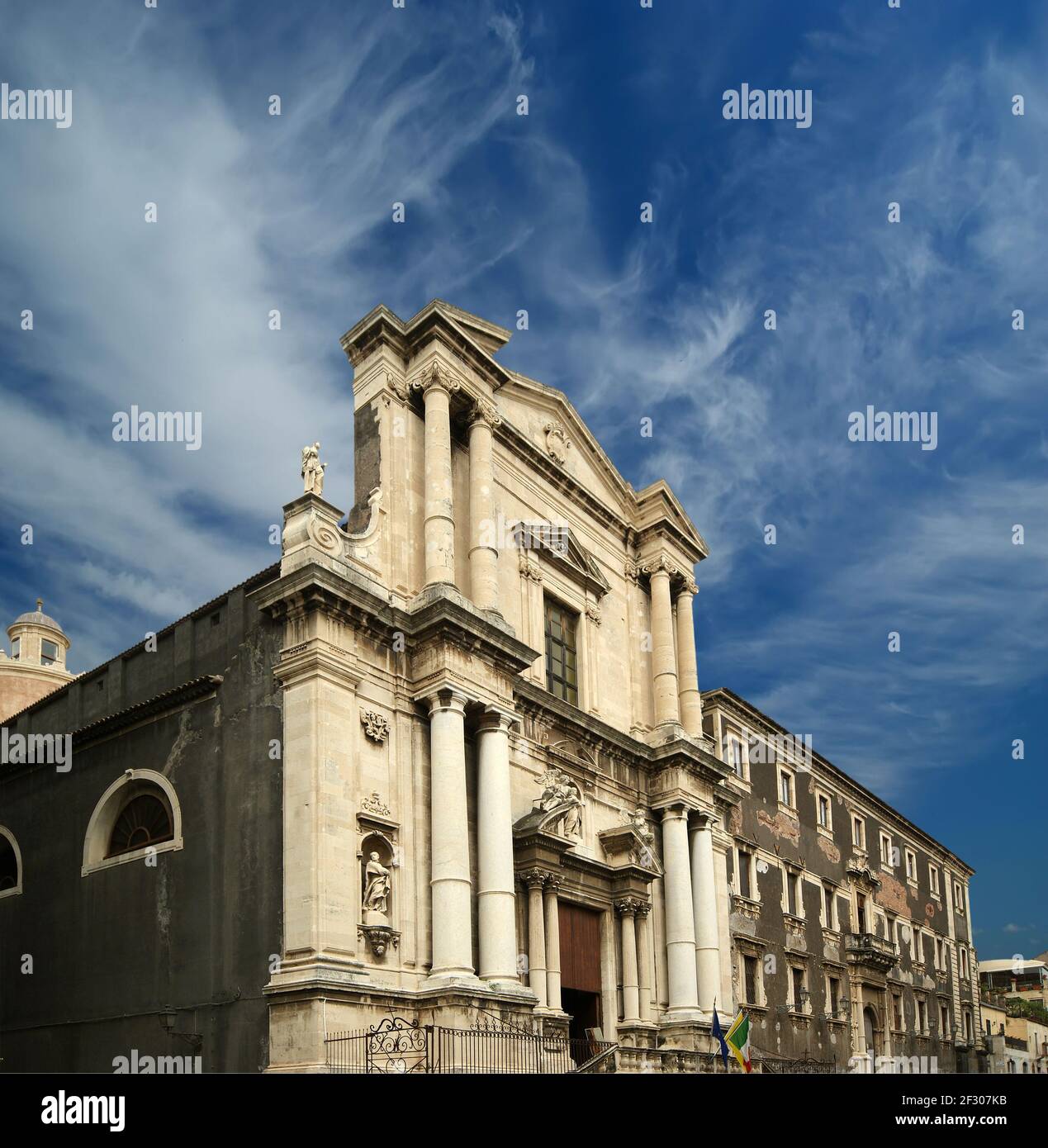 Catholic church of Catania. Sicily, southern Italy. Baroque ...