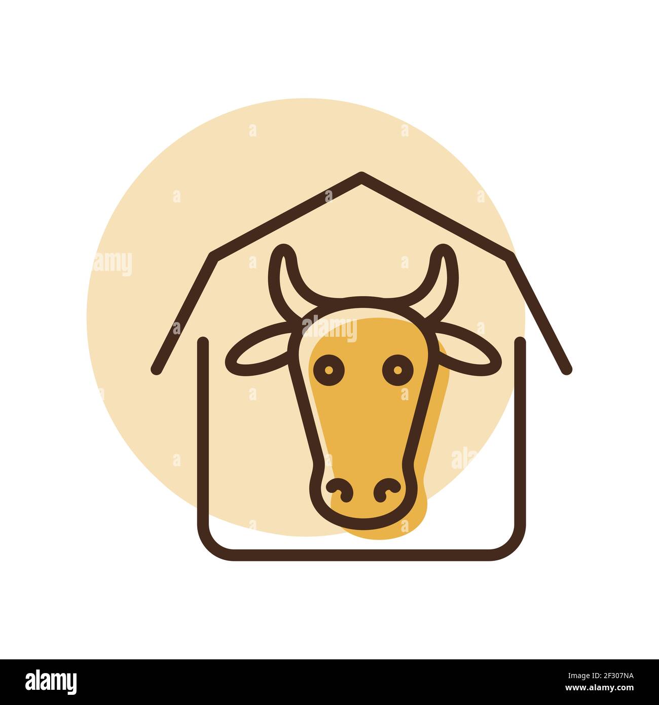 Cowshed icon. Farm animal sign. Graph symbol for your web site design ...