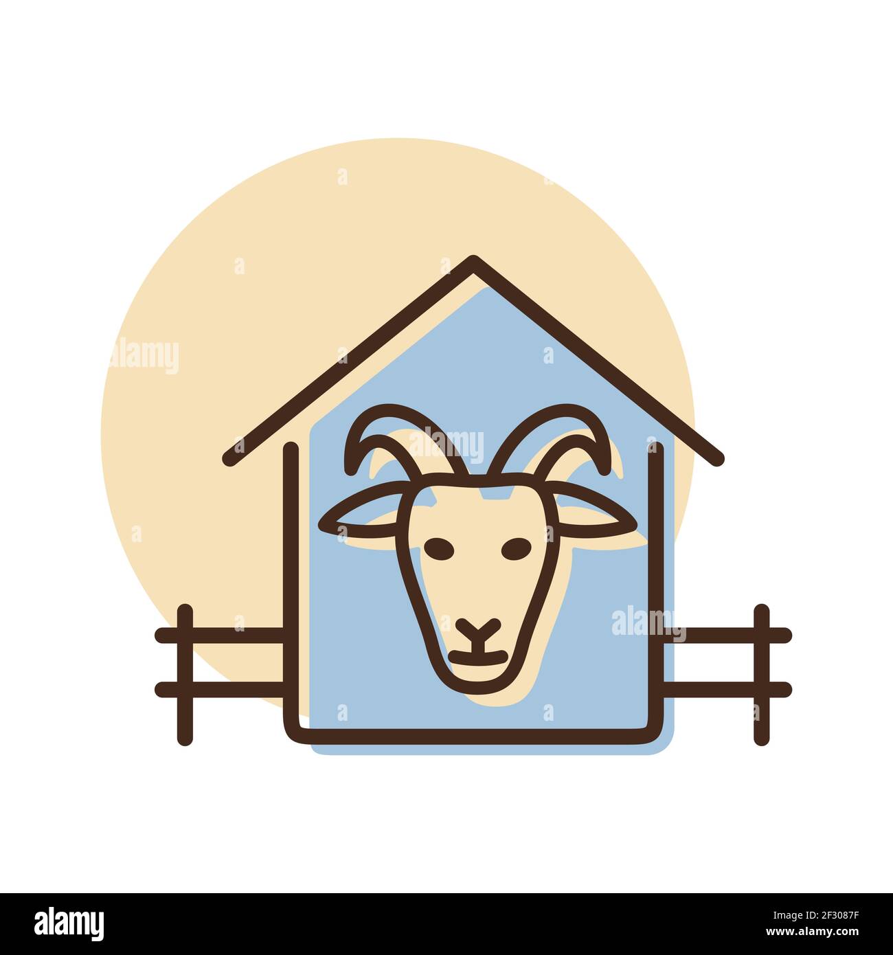Goat house icon. Farm animal sign. Graph symbol for your web site ...