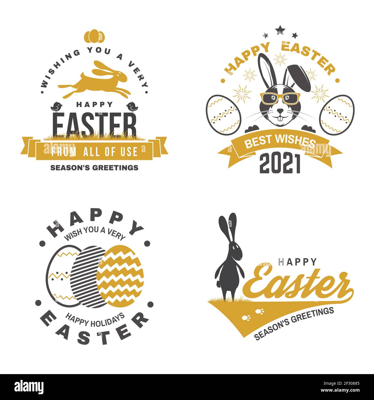 Happy Easter card, badge, logo, sign. Vector. Typography design with ...