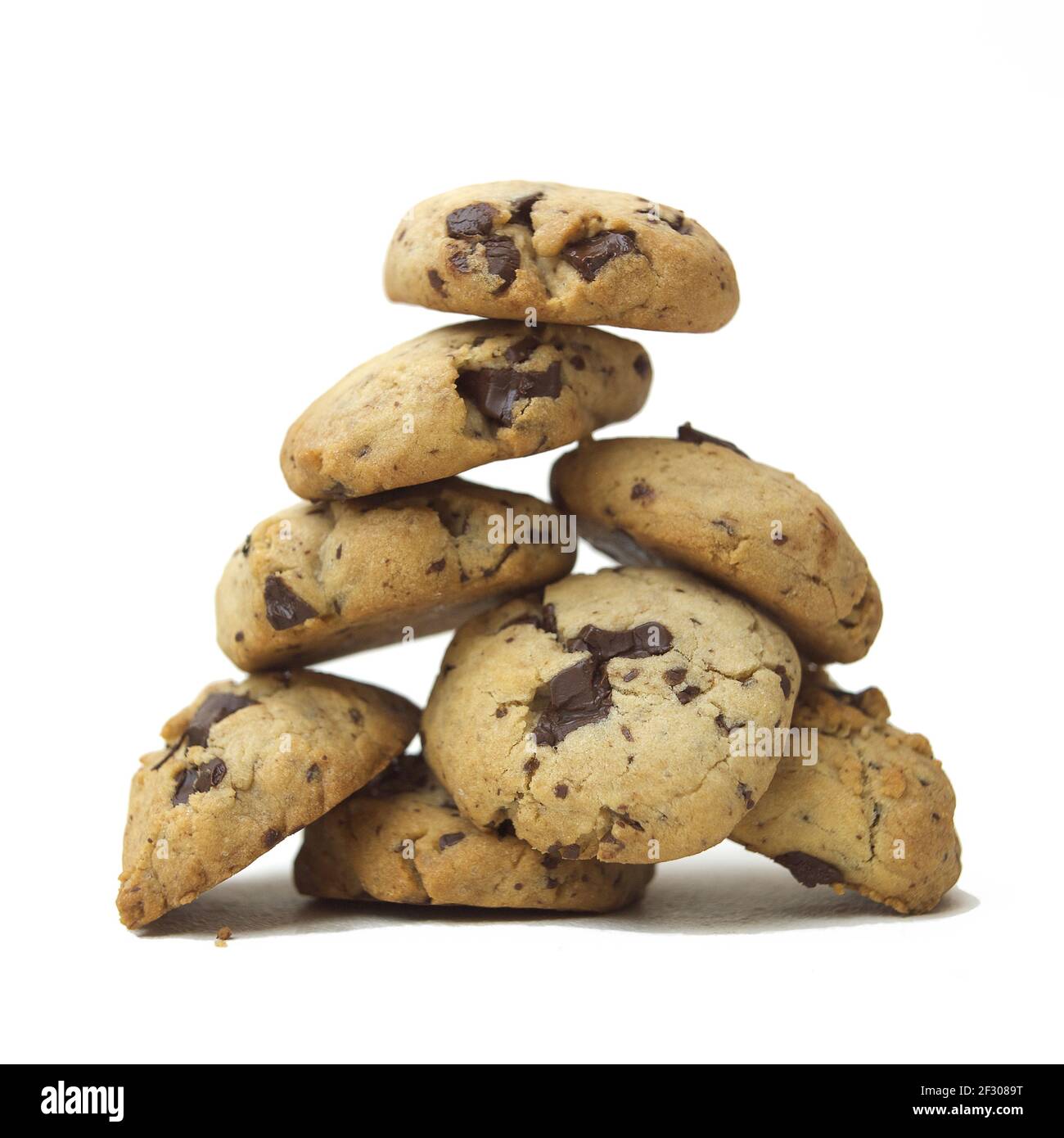 A stack of chocolate cookies isolated on a white background Stock Photo ...