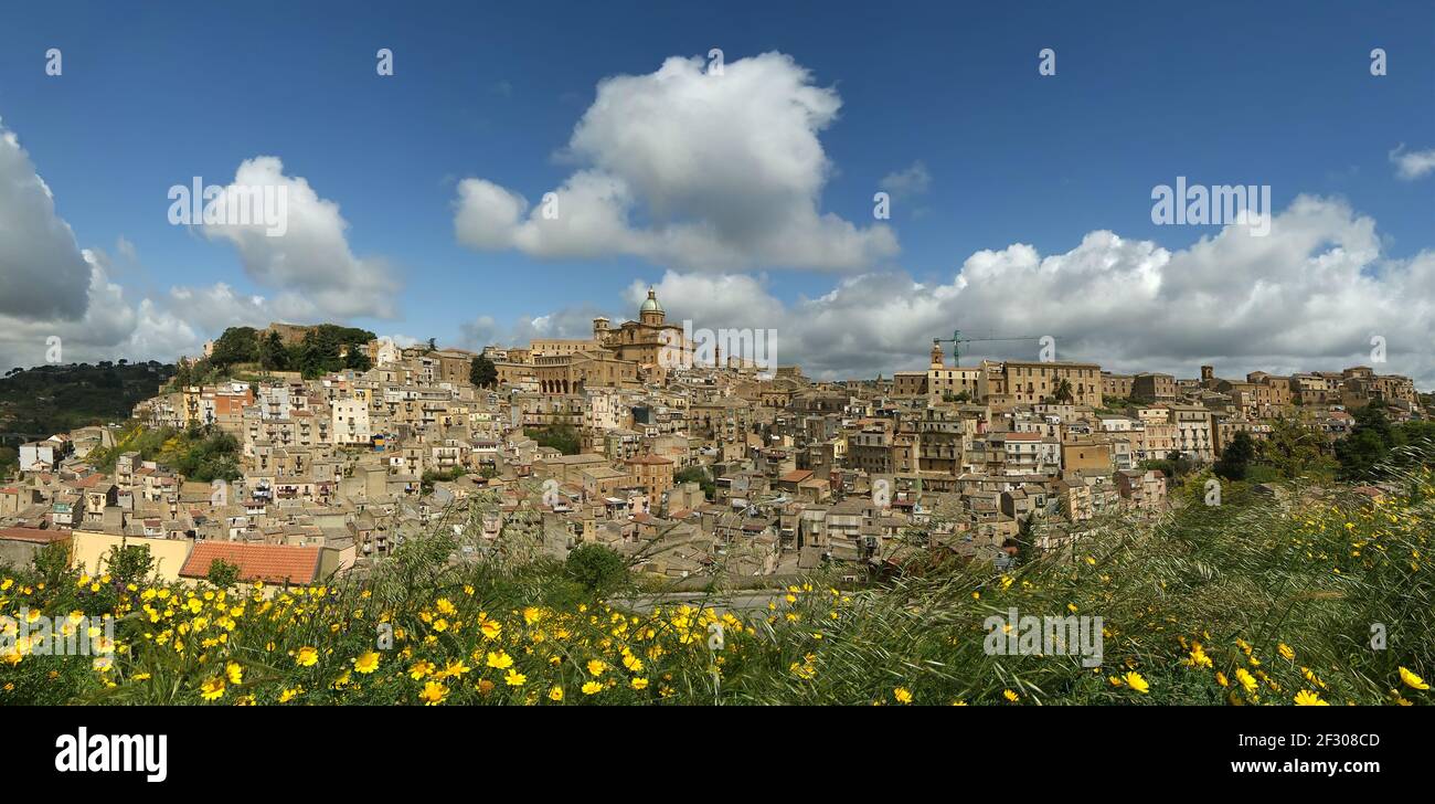 View of a typical ancient city, Sicilia, Agrigento Province Stock Photo ...