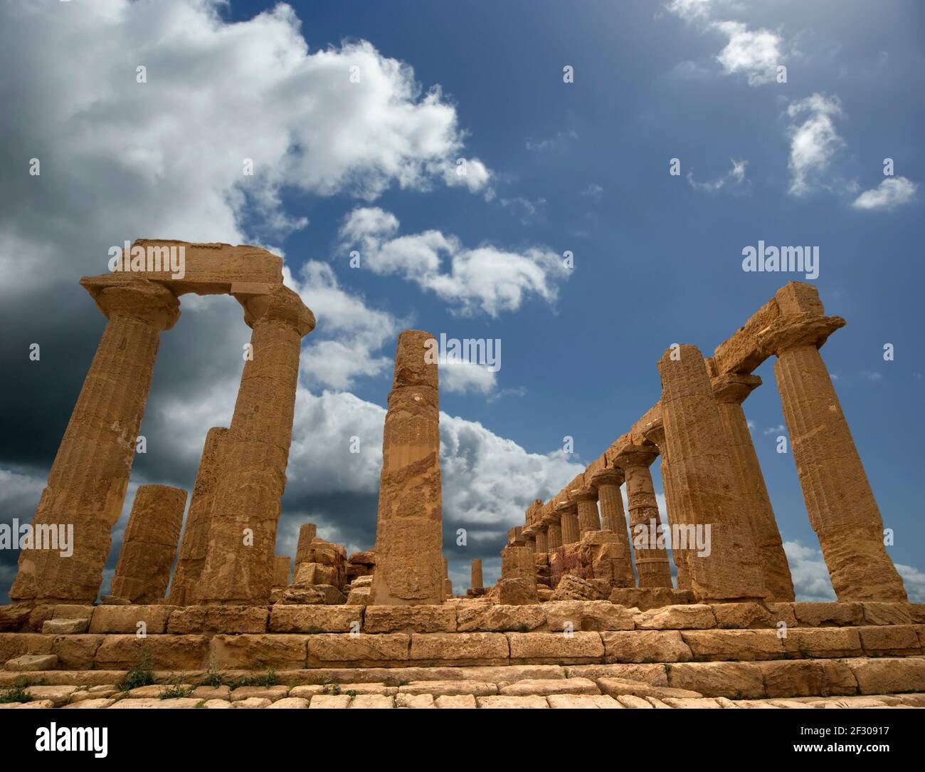 Ancient Greek Temple of Juno (V-VI century BC), Valley of the Temples, Agrigento, Sicily. The ...