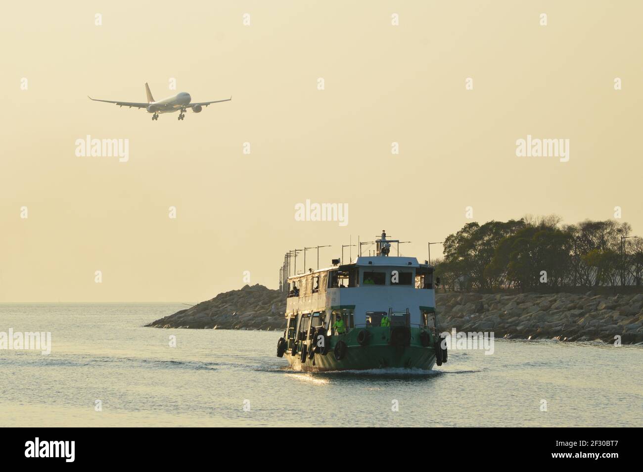 Passenger ferry operated by Fortune Ferry approaching Sha Lo Wan Pier ...