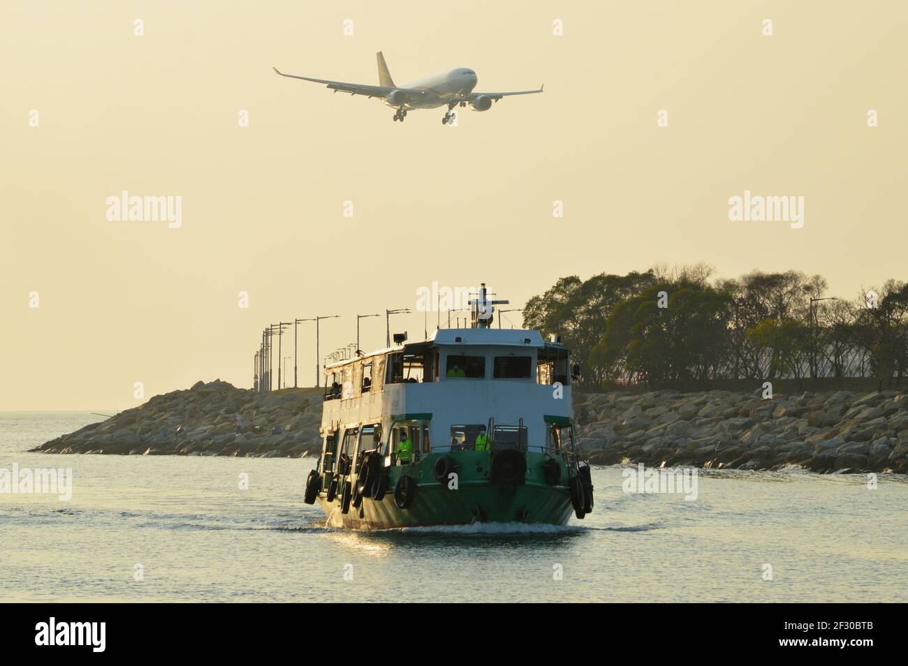 Passenger ferry operated by Fortune Ferry approaching Sha Lo Wan Pier ...