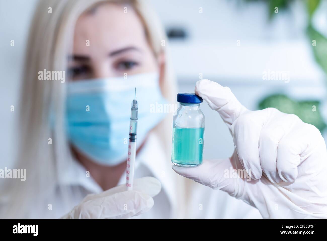 Vaccine vial dose flu shot drug needle syringe,medical concept ...