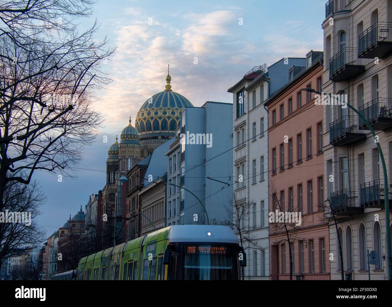 Landscape at New Synagogue roof at sunset in Mitte Berlin Stock Photo ...