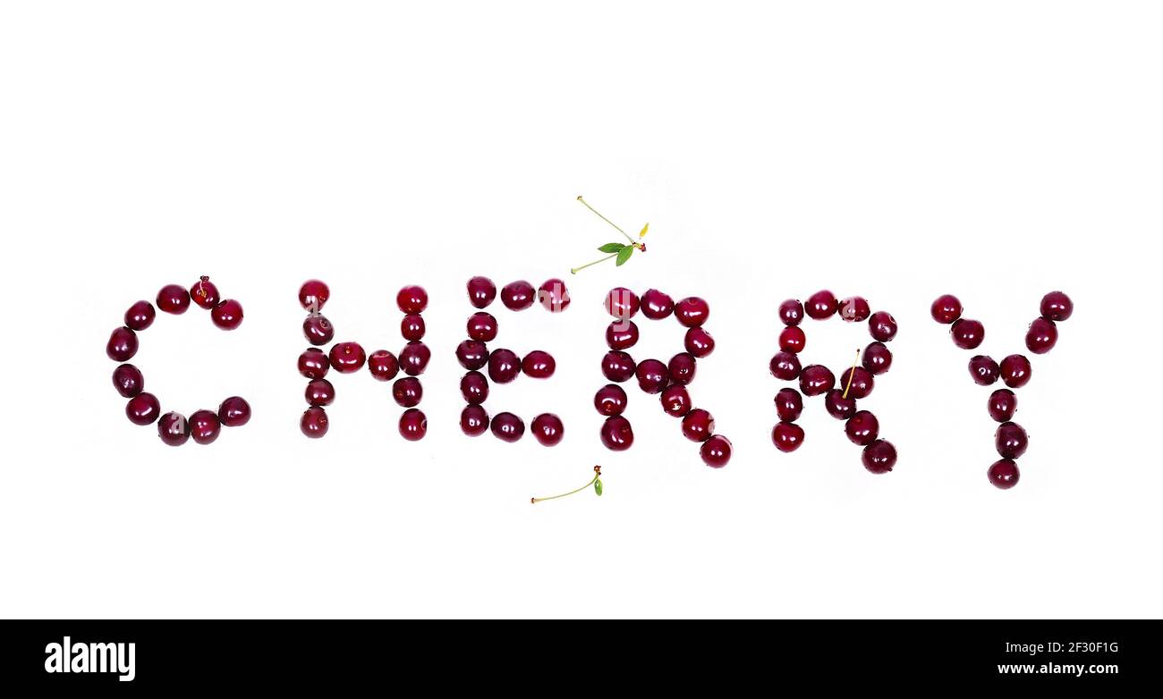 Cherry note on white ground and around Stock Photo - Alamy