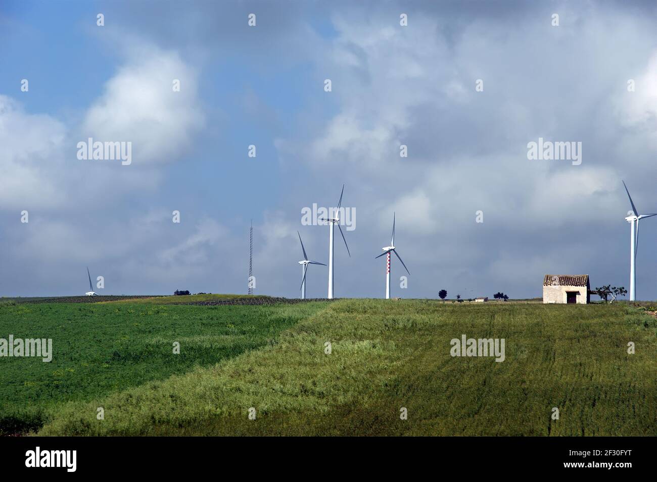 Wind turbines. Sicily, Italy Stock Photo - Alamy