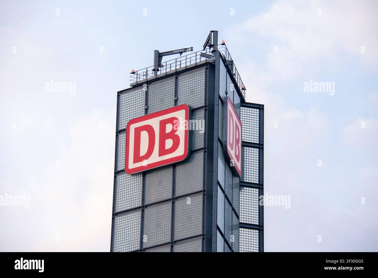 Landscape of Deutsche Bahn sign at Hauptbahnhof in Mitte Berlin Stock ...