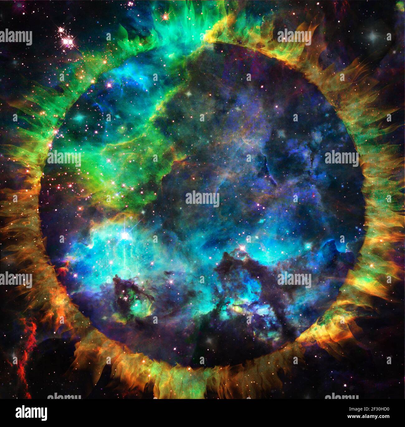 Vivid space background with righ of fire. 3d rendering Stock Photo - Alamy