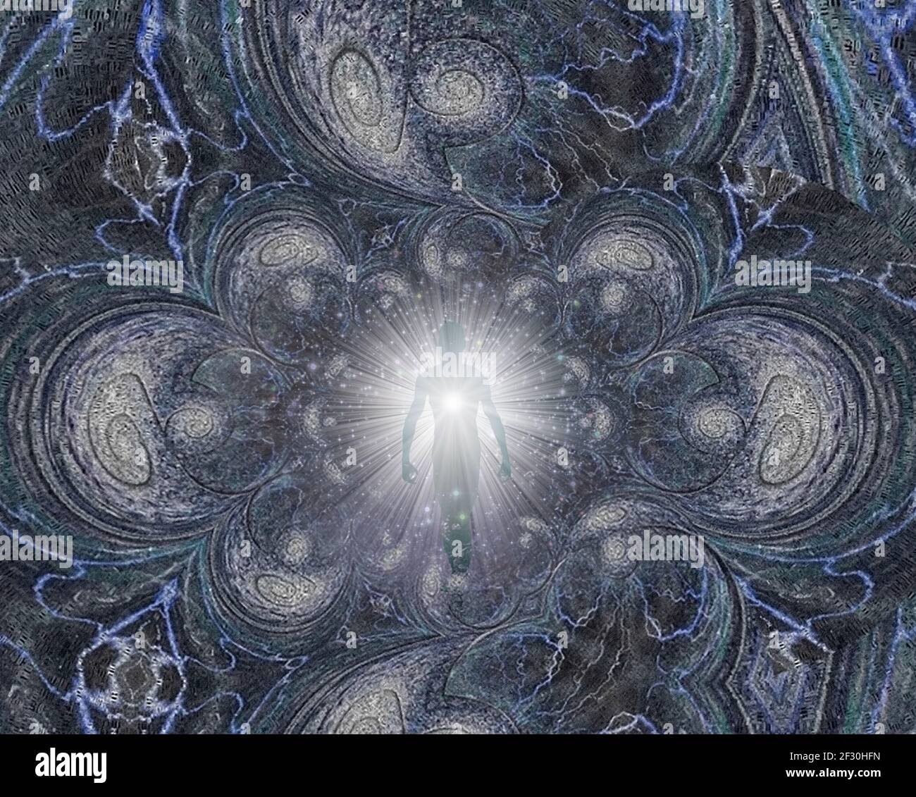 Shining aura and rays of light. 3D rendering Stock Photo - Alamy