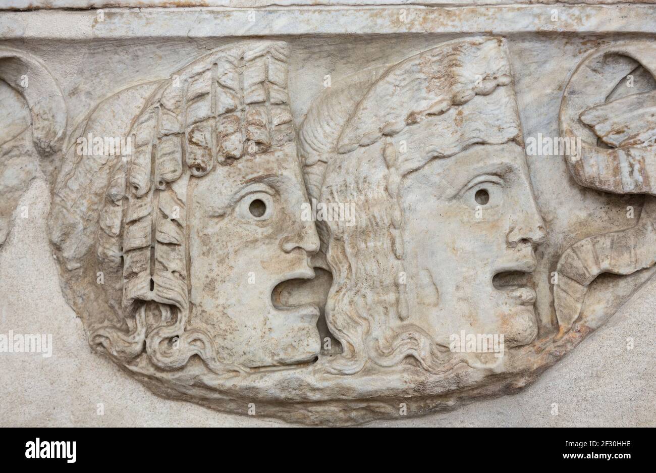 Ancient bas-relief in the baths of Diocletian in Rome. Italy Stock ...
