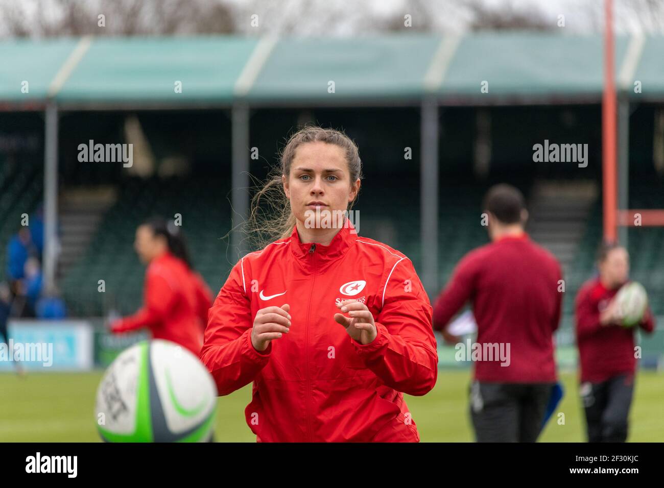 London, UK. 14th Mar, 2021. Emma Swords (#21 Saracens Women) during ...
