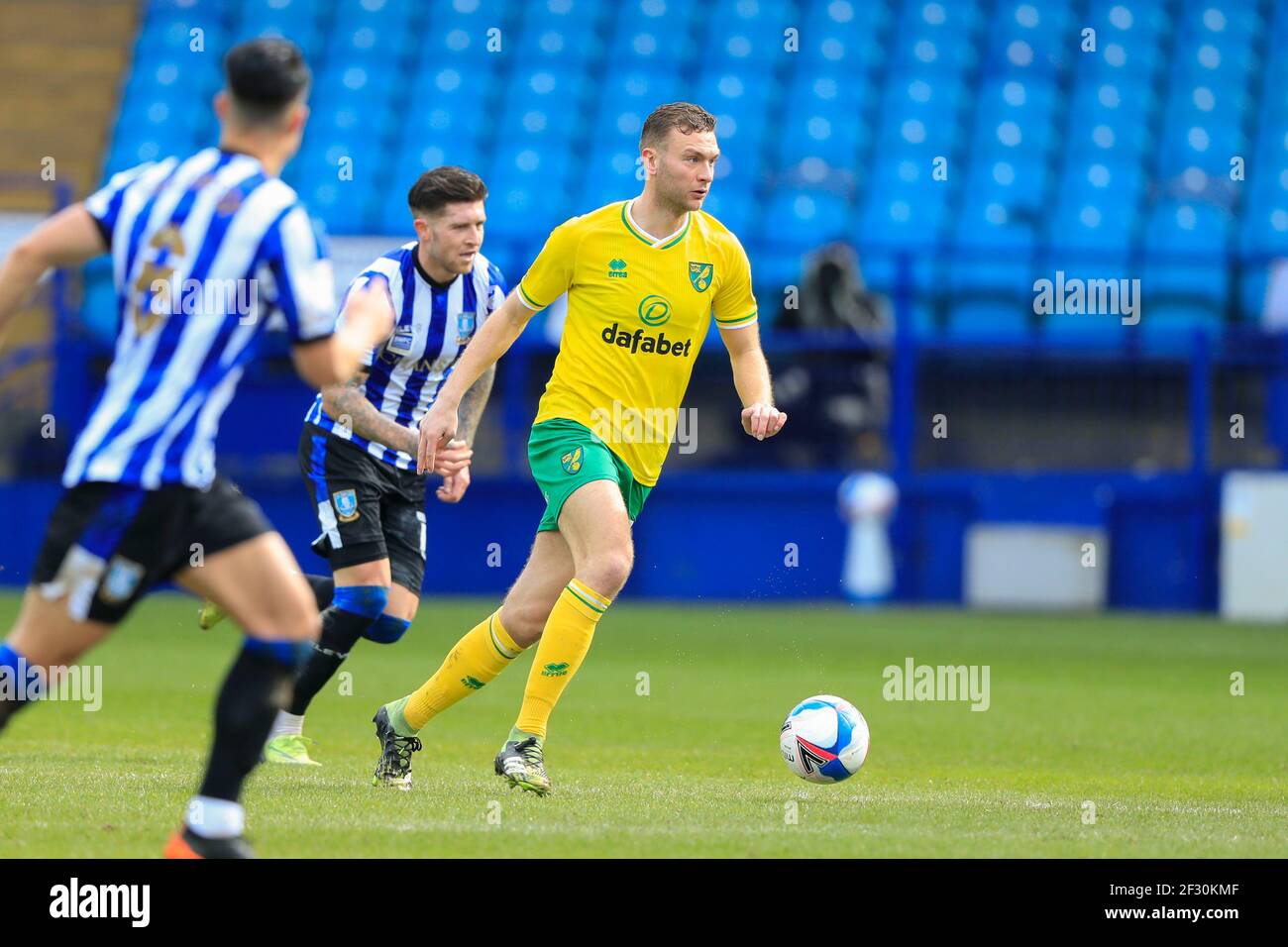 Sheffield, UK. 14th Mar, 2021. Ben Gibson #34 of Norwich City runs with ...