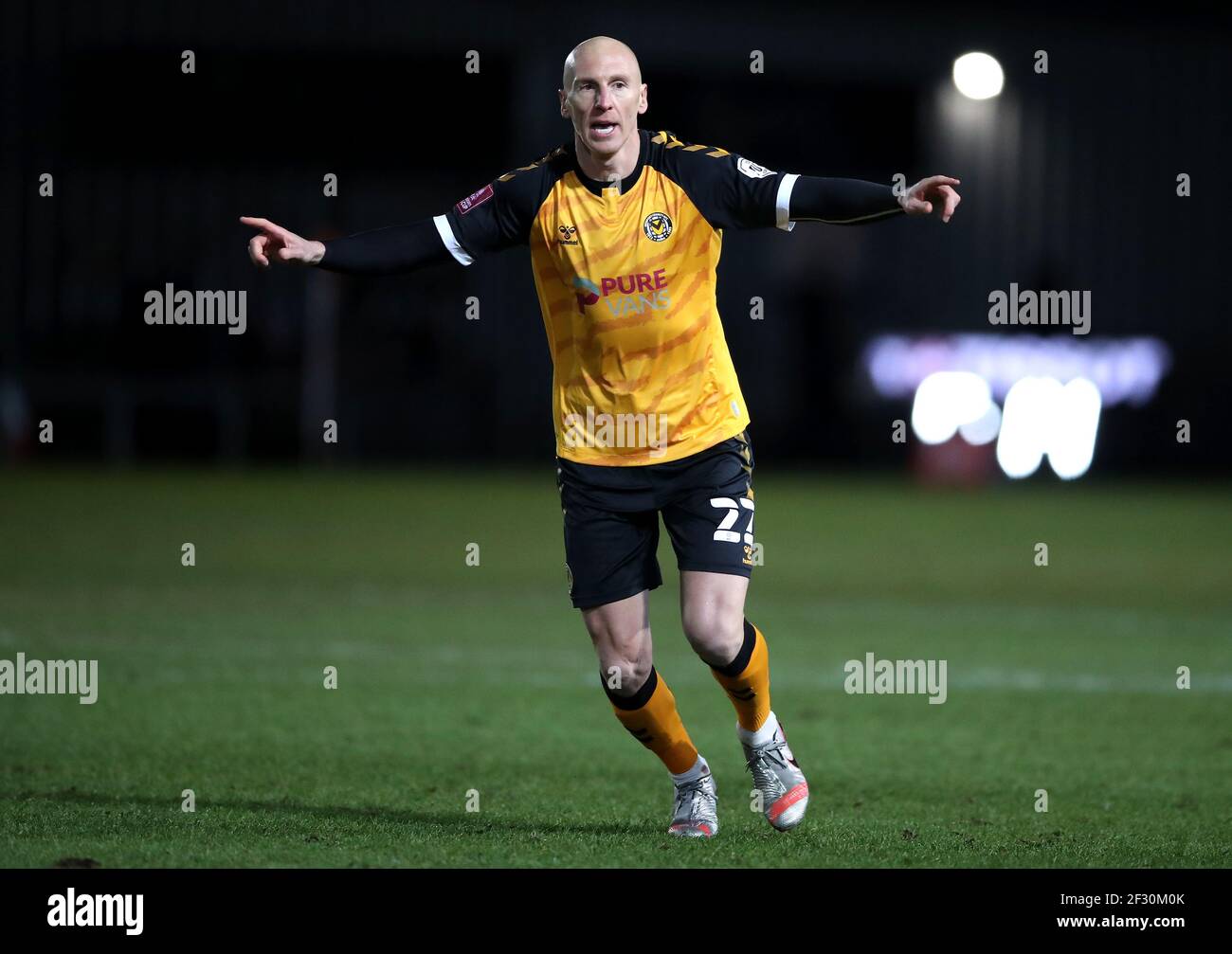 File photo dated 10-01-2021 of Newport County's Kevin Ellison. Issue ...