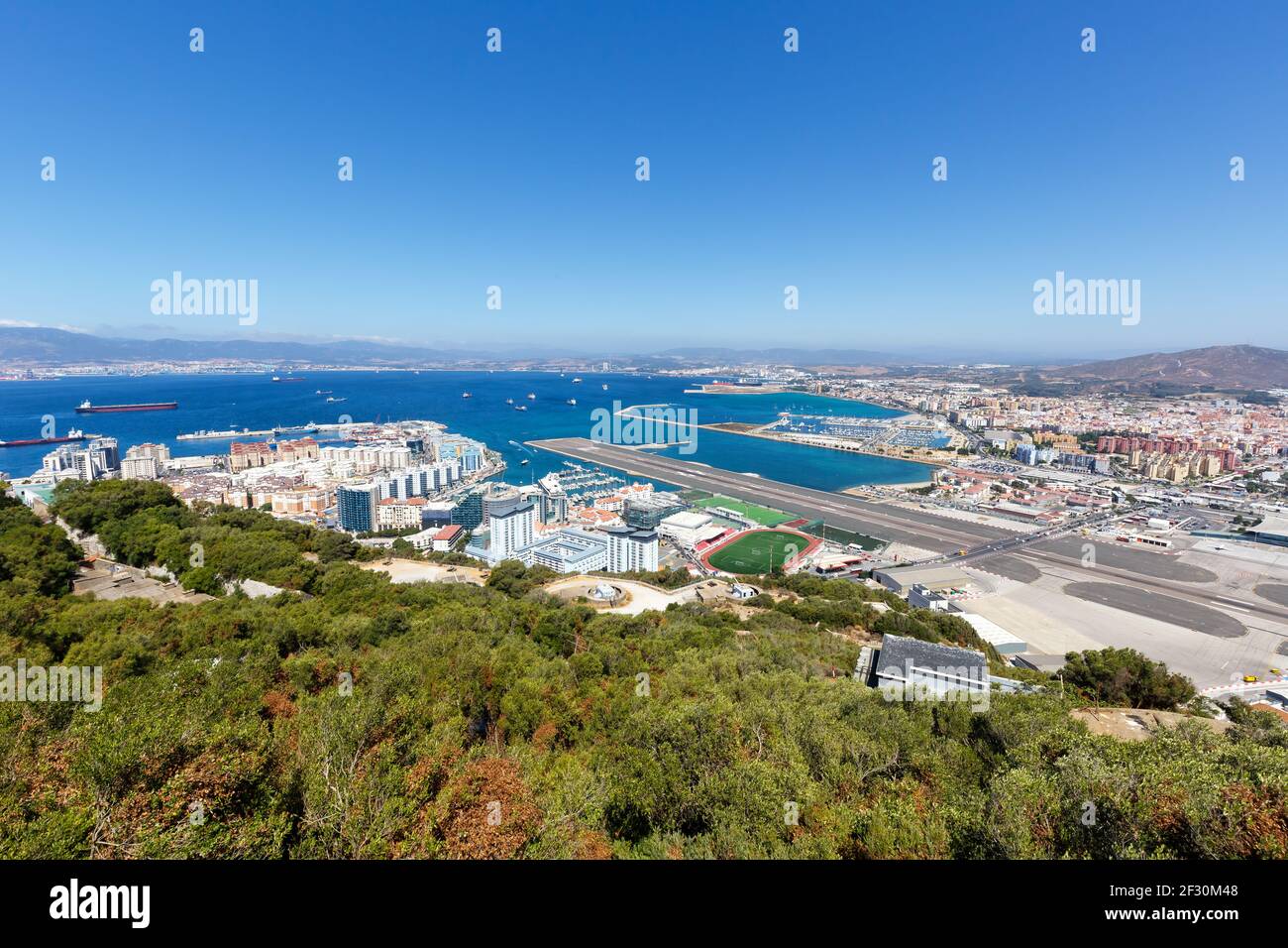 Gibraltar - July 30, 2018: Gibraltar Airport (GIB) overview Stock Photo ...